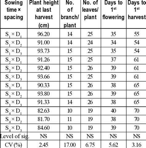 Interaction Effect Of Sowing Time And Plant Spacing On Growth And Yield