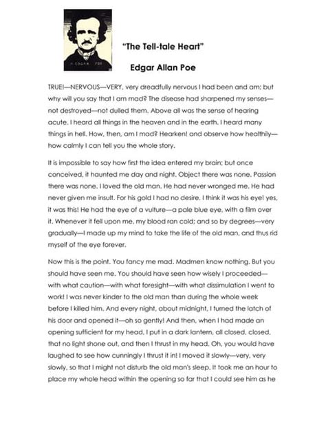 The Tell Tale Heart Edgar Allan Poe Ppt