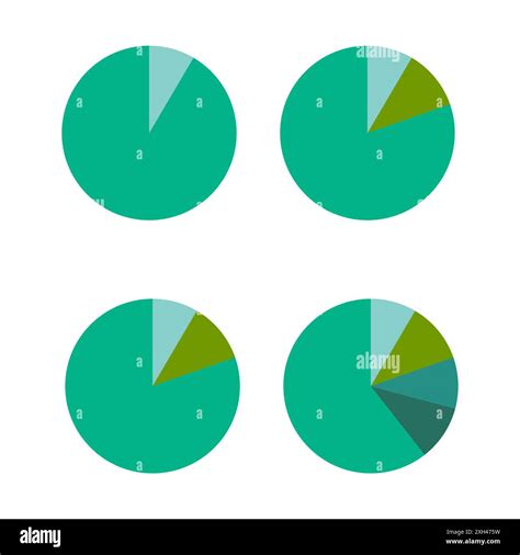 vector pie charts data visualization colorful segments statistical analysis stock vector