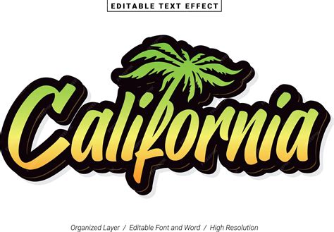 Premium Vector Editable California Font Typography Template Text