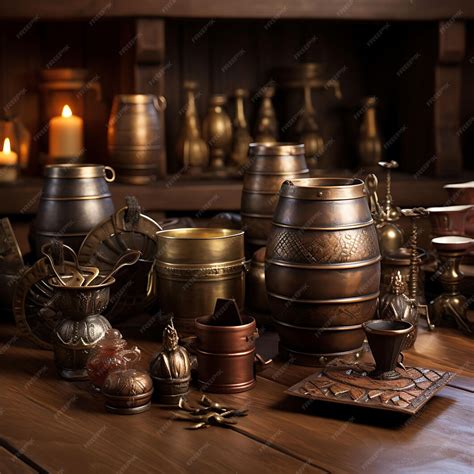 Premium Photo Tilt Shift Photo Of Tavern Supplies And Tankards