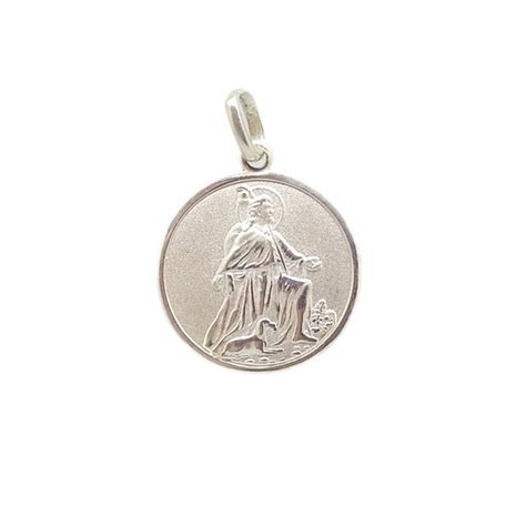 Medalla San Roque Plata Blanca 925 20mm