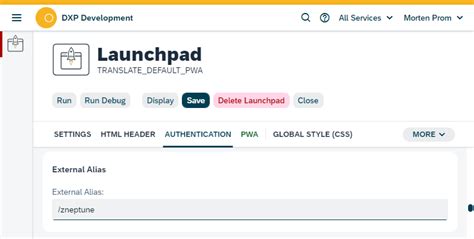 external alias neptune dxp documentation