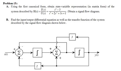 Solved Problem 5 A Using The First Canonical Form