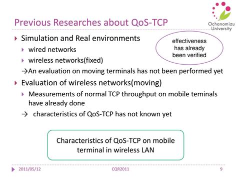 Ppt Characteristics Of Qos Guaranteed Tcp On Real Mobile Terminal In