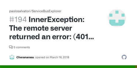 Innerexception The Remote Server Returned An Error 401 Unauthorized · Issue 194