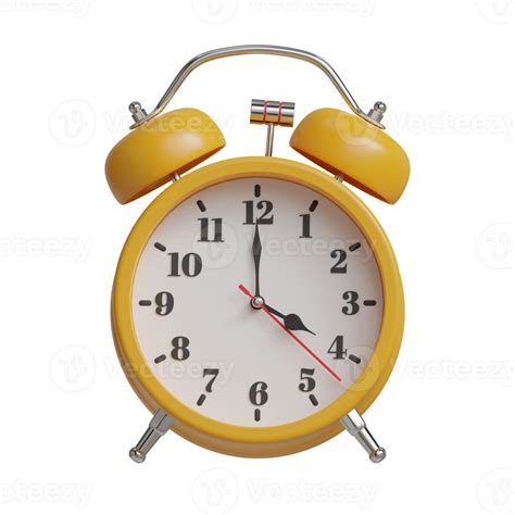Yellow Alarm Clock With 4 Oclock Display 59950513 Png