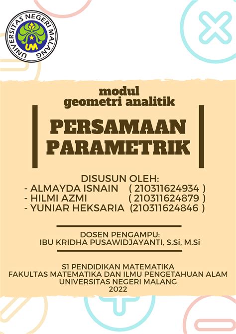 7 Persamaan Parametrik Kelompok 5 Persamaan Parametrik S1 Pendidikan Matematika Fakultas