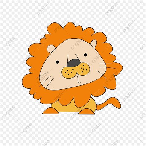 卡通獅子手繪呆萌卡通獅子可愛小獅子 卡通 裝飾圖案 手繪素材圖案，psd和png圖片免費下載