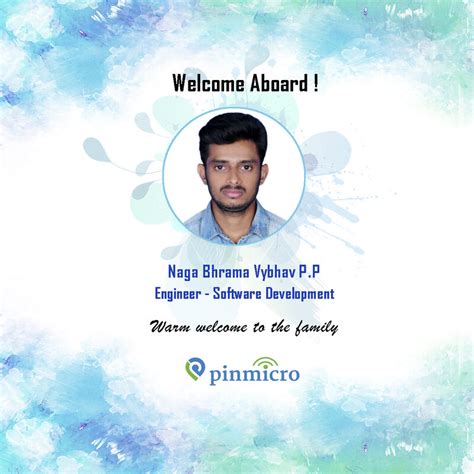 Sreepriya Nandakumar On Linkedin Welcome To The Pinmicro Team Vybhav