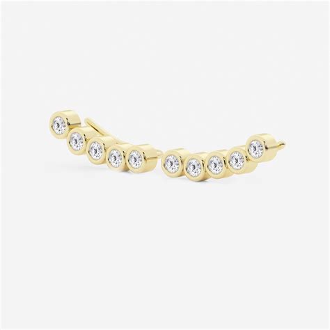 Näas 13 Ctw Round Lab Grown Diamond Fashion Earrings 14k Yellow Gold