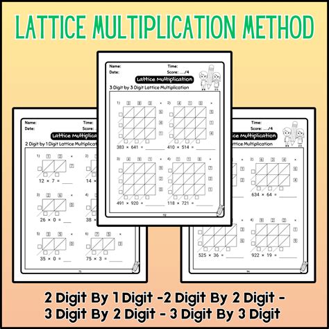 Multi Digit Multiplication Worksheets Using Lattice Grid And Step Methods Made By Teachers Multi Digit Multiplication Worksheets Using Lattice Grid And Step Methods Made By Teachers