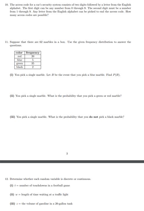 solved 10 the access code for a car s security system
