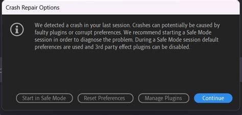 After Effects Crash Reppair Options Adobe Product Community 14260585