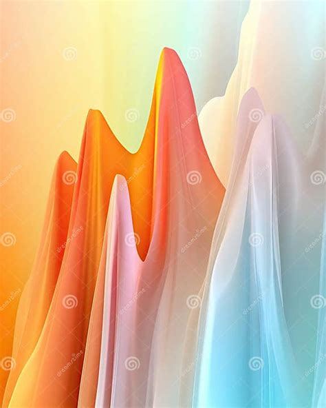 Visualization Of Probability Distributions With Gaussian Curves In A Serene Landscape Stock