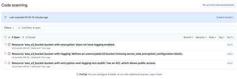 Github Action Code Scanning Tfsec