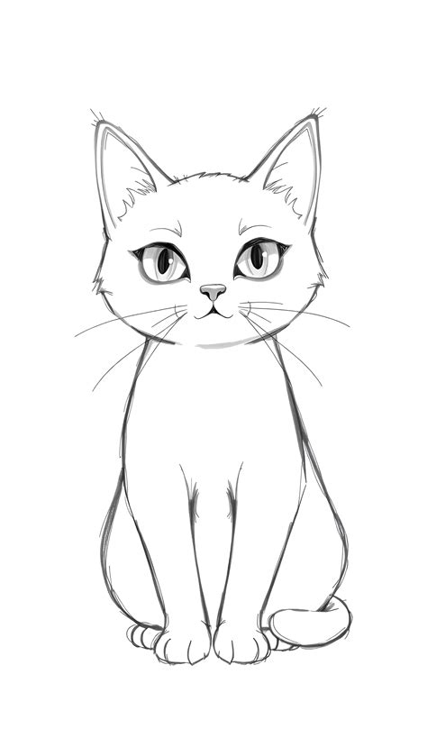 Monochrome Cartoon Cat Sketch Free Download Ai Scribbles