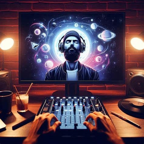 premium photo a man is working on a computer with a screen that