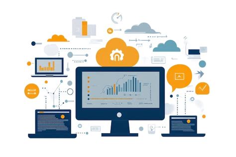 Cloud Computing And Digital Data Analysis Premium Ai Generated Image