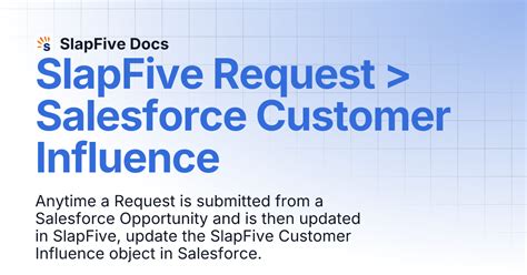 slapfive request salesforce customer influence slapfive docs