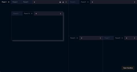 demo dockview codesandbox