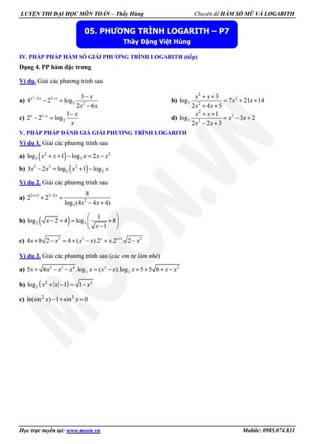 05 Phuong Trinh Logarith P7 Pdf 05 Phuong Trinh Logarith P7 Pdf