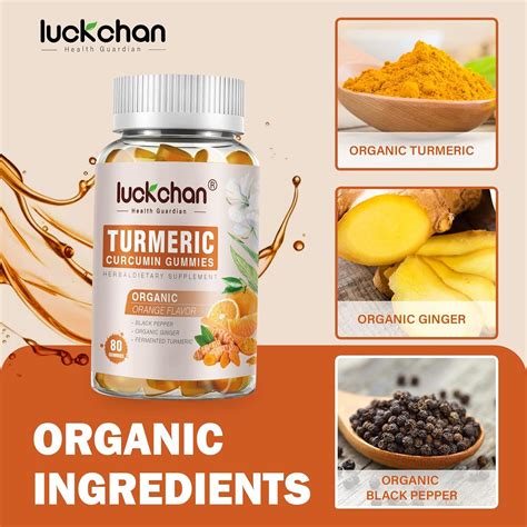 Turmeric Curcumin Gummies With Ginger And Black Pepper Herbal Supplement