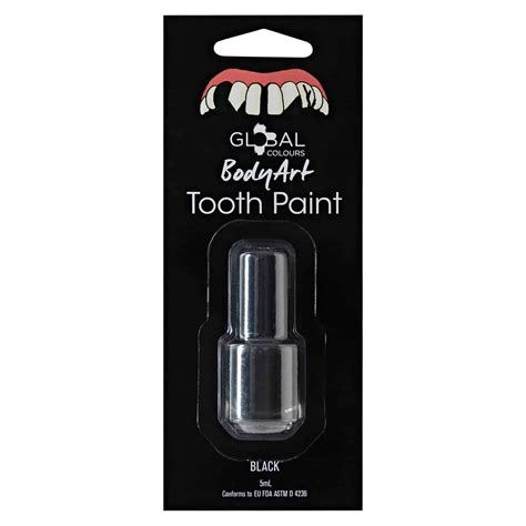 Global Colours Black 5ml Tooth Paint Bodyart Special Fx