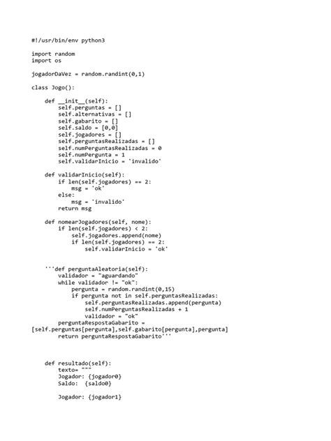 Exemplo De Jogo Do Milhao Rodado Em Python Trabalho Realizado Por
