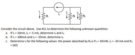 Solved Consider The Circuit Above Use KCL To Determine The Chegg Com