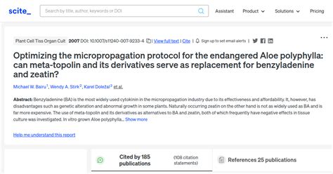 Optimizing The Micropropagation Protocol For The Endangered Aloe Polyphylla Can Meta Topolin