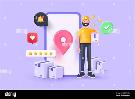 Online Delivery Service Or Delivery Tracking Mobile Application Concept