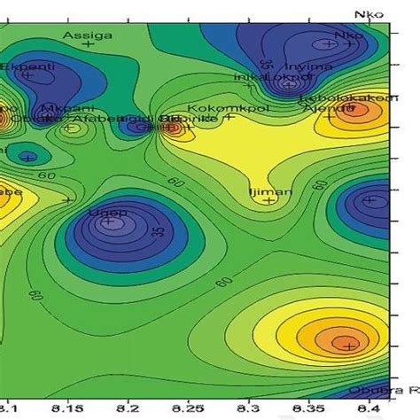 Contour Map Of Aquifer Depth Of Ugep And Environs Download Scientific