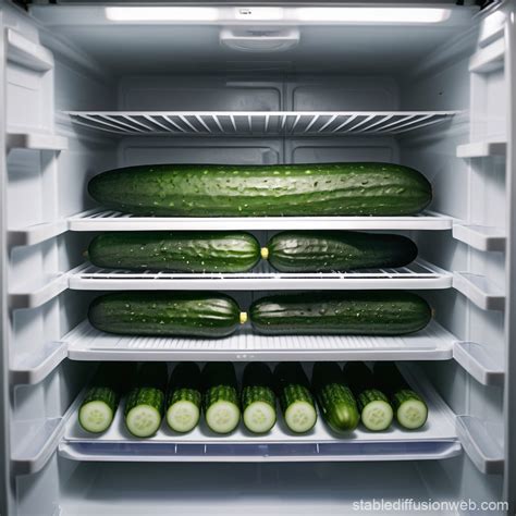Empty Fridge With Cucumber Stable Diffusion Online