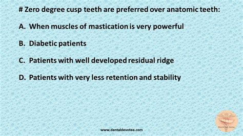 Dentosphere World Of Dentistry Zero Degree Cusp Teeth Are Preferred Over Anatomic Teeth