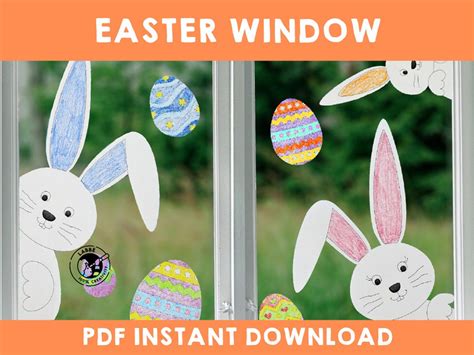 Easter Window Display Diy Easter Window Decor Printable Bunny And