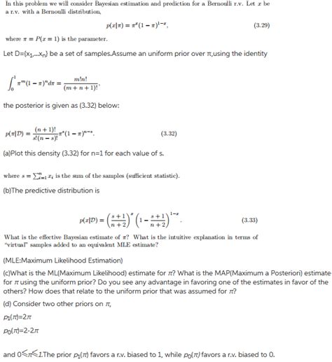In This Problem We Will Consider Bayesian Estimation Chegg