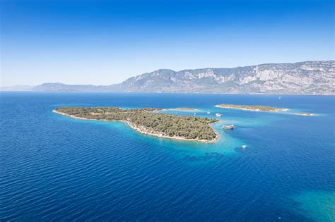 Aerial View Of The Sedir Island In Marmaris Mugla Turkey September 2022