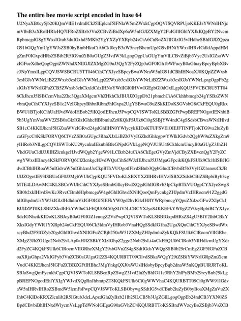 The Entire Bee Movie Script Encoded In Base 64 Pdf