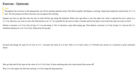 Exercise Optionals Note Throughout The Exercises In Chegg Com