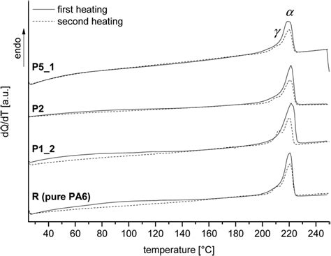 First And Second Heating Of A Cyclic Dsc Measurement Of Pure Polyamide