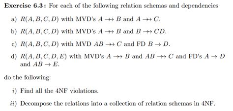 Solved Exercise For Each Of The Following Relation Chegg