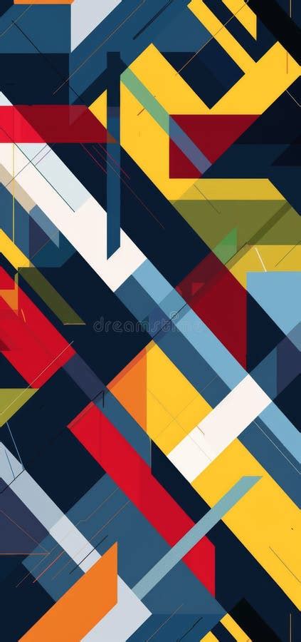 Abstract Geometric Background With Intersecting Colorful Shapes And Lines Stock Image Image Of