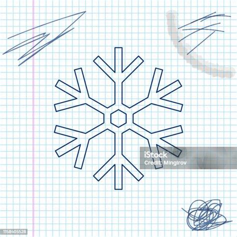 흰색 배경에 격리 눈송이 선 스케치 아이콘입니다 벡터 일러스트레이션 0명에 대한 스톡 벡터 아트 및 기타 이미지 0명 12월 1월 Istock