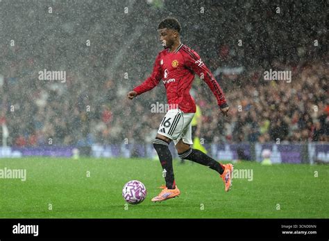 Amad Diallo Of Manchester United With The Ball During The Premier