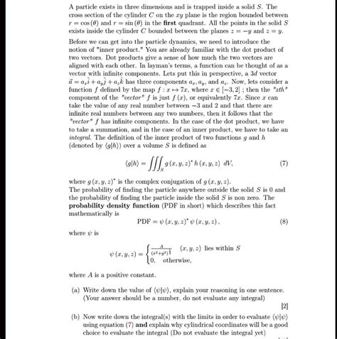solved a particle exists in three dimensions and is trapped inside a