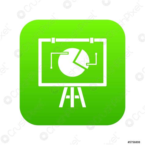 Flip Chart With Statistics Icon Digital Green Stock Vector 5756808