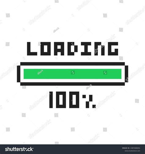 pixel art 8 bit loading bar 100 stock vector royalty free 2307406051