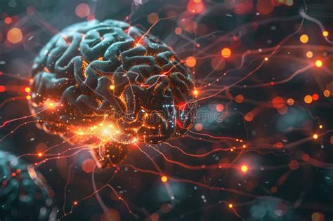 Human Brain Neural Network Visualization Stock Illustration