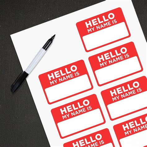 Hello My Name Is Stickers Sheet Name Tag Wizard
